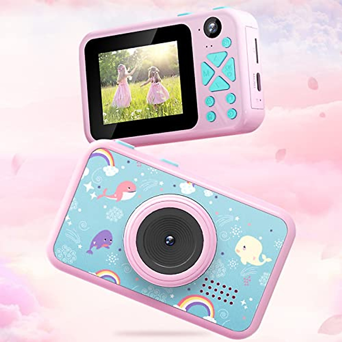 Vlogging Camera for Kids, Full Hd 1080p Rechargeable Electronic Mini Camera for Boys and Girls, Point and Shoot Digital Cameras with IPS Screen, Electronic Anti-Shake Digital Camera