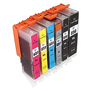 Fafeicy 6pcs Printing Cartridges, Ink Cartridges Replacement Accessory Part for PIXMA MG5460 MG5560 MG5660 MG6360 MG6460 MG6660 (BK BK C M Y GY 6 Colors)