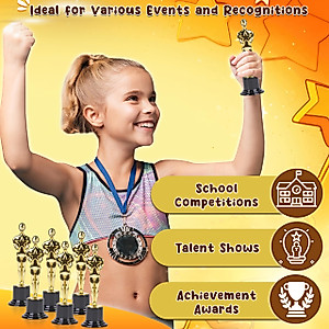 Forest & Twelfth Golden Award Trophies, 6 inch Replica Statues, 6 Pack Realistic Trophy Awards for Birthday Parties, Celebrations, Anniversaries, Giveaways, Sports Awards, and More