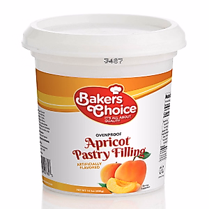 Apricot Jam - 14 oz. - Premium Pastry Filling and Fruit Spread - Oven Proof Apricot Jelly Jams and Preserves for Baking, and Spreading - Dairy Free, Kosher - By Baker’s Choice