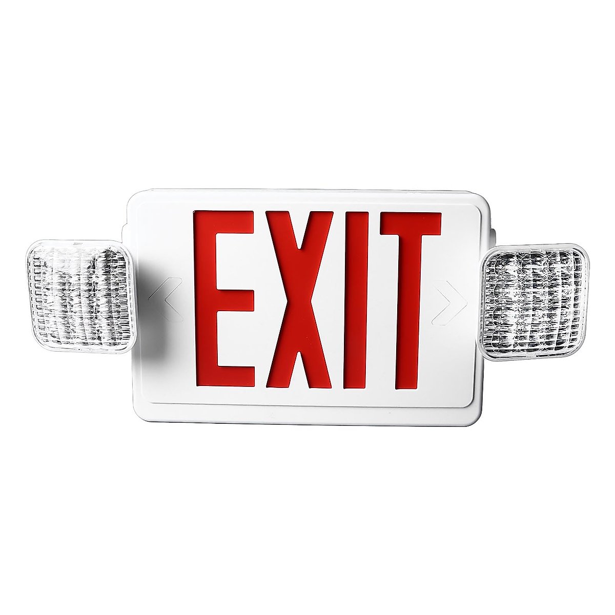 Led Exit Signs With Emergency Lights, Red Emergency Signage AC85 to 265V Emergency Exit Sign With 2 Emergency Light for Schools, Churches, Hospitals
