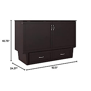 AFI Monroe Murphy Bed Chest with Charging Station, Queen, Espresso