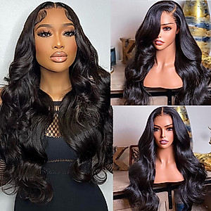 Sphakl 13x4 Body Wave Lace Front Wigs Human Hair 180% Density HD Lace Front Wigs For Women Human Hair Pre Plucked Lace Frontal Wigs Human Hair (26inch)