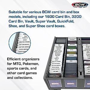 BCW Tall Trading Card Dividers - 50 ct | Archival Quality, Write-On Index Tab, 3 11/16 X 2 11/16 Inches | Fits Vault, Super Vault, QuickFold, Shoe, and Super Shoebox Boxes | Card Organizer Dividers