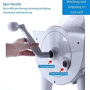 Portable Hand-Operated Drum Washing Machine, Non-Electric Manual Clothes Washer Dehydration, Hand Crank Laundry Wringer Washing Machine, Spin Dryer for Camping Apartments RV Dormitory Business Trip