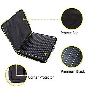 PowerECO 100W Lightweight Portable Solar Panel Kit with 20A 12/24V PWM Waterproof Charge Controller