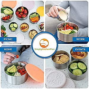 Deluxe 8-Pack Stainless Steel Food Containers - Complete Meal Prep Container Set with Leakproof Silicone Lids - Reusable and Stackable Stainless Steel Lunch Box for Adult Bento Box Set