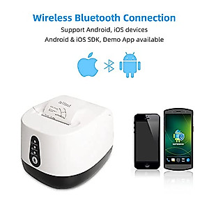 GAINSCHA Classic Thermal Receipt Printer, Small and Exquisite 58mm Printer Support Cash Drawer Application, Bluetooth+USB Connection [When You find Plug Isn't U.S Current Plug, pls Contact with us]