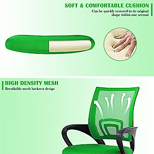 Desk Chair Home Office Chair with Lumbar Support& Armrest, Adjustable Ergonomic Mid Back Computer Chair Executive Rolling Swivel Mesh Office Desk Chairs for Adults, Green