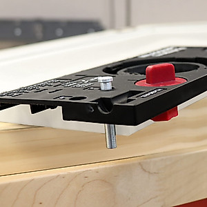 Milescraft 1342 Euro Hinge Jig – Concealed Hinge Jig, Drilling Guide, Drill Jig for Framed and Frameless Cabinets. Metal Drill Guide Produces Perfect Hinge Holes. 35 mm Forstner Bit Included