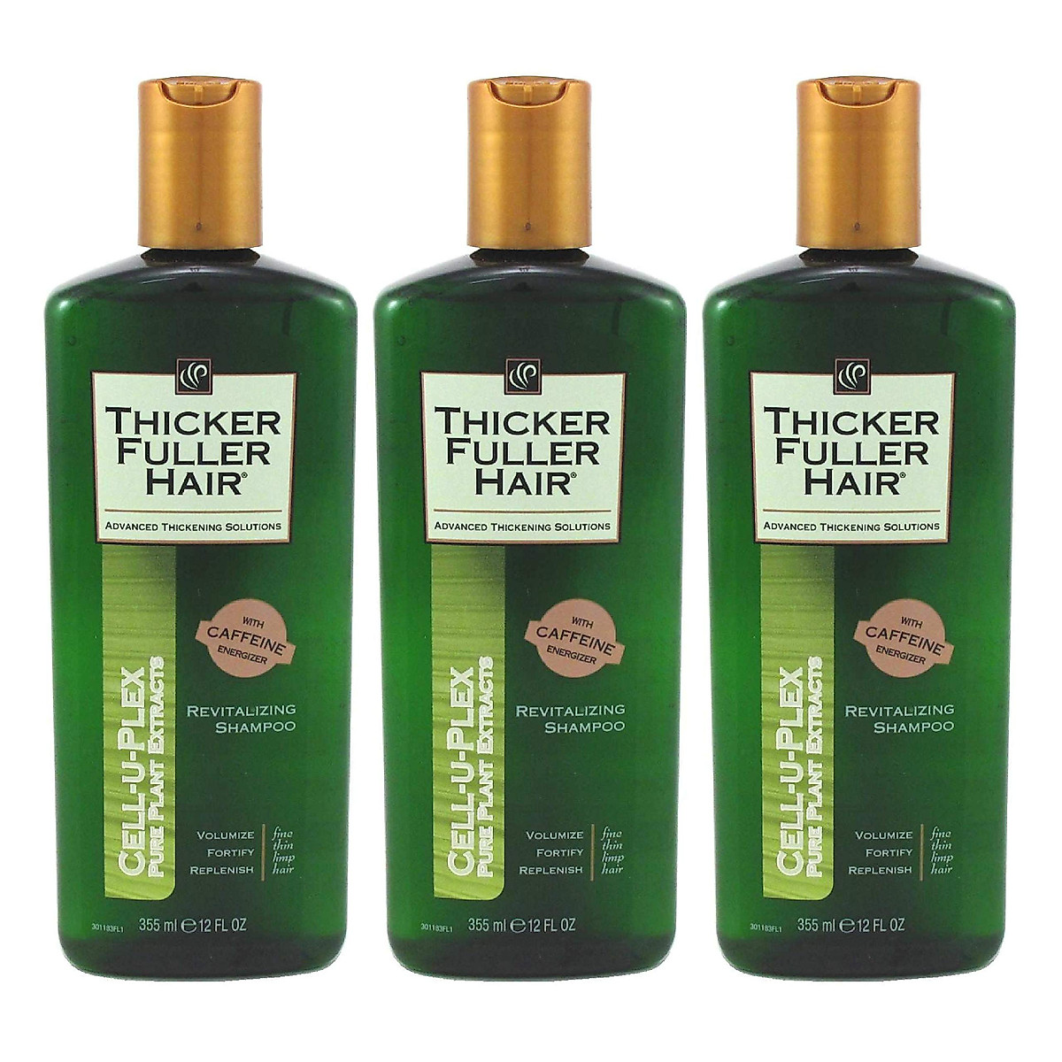 Thicker Fuller Hair Shampoo Revitalizing 12 Ounce (355ml) (Pack of 3)