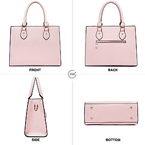 CHICAROUSAL Crossbody Purses and Handbags for Women PU Leather Tote Top Handle Satchel Shoulder Bags (Light Pink)