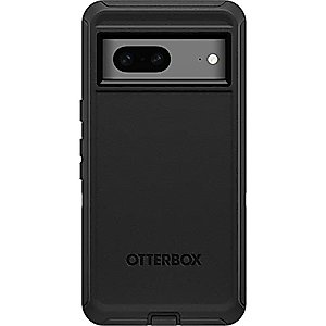 OtterBox Google Pixel 7 Defender Series Case - BLACK, rugged & durable, with port protection, includes holster clip kickstand
