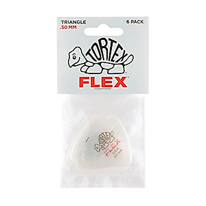 Dunlop Tortex Flex Triangle .50mm Red Guitar Pick-6 Pack, .50mm | White