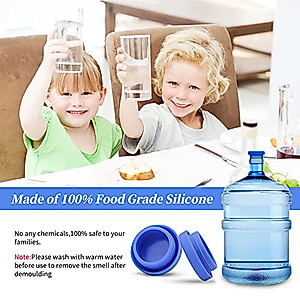 5 Gallon Water Bottle Caps Pack of 6, Silicone Replacement Caps for 5 Gallon Water Jug Reusable, No Spill 5 Gallon Water Jug Lids Leak Proof Fit 55mm Bottles