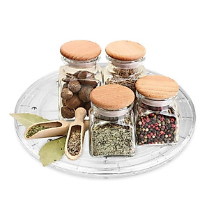 MY MIRONEY Heavy Duty Lazy Susan Turntable Organizer 7" Clear Acrylic Rotating Swivel Stand with Steel Ball Bearings for Spice Rack Cake Decorating TV Laptop Pack of 2