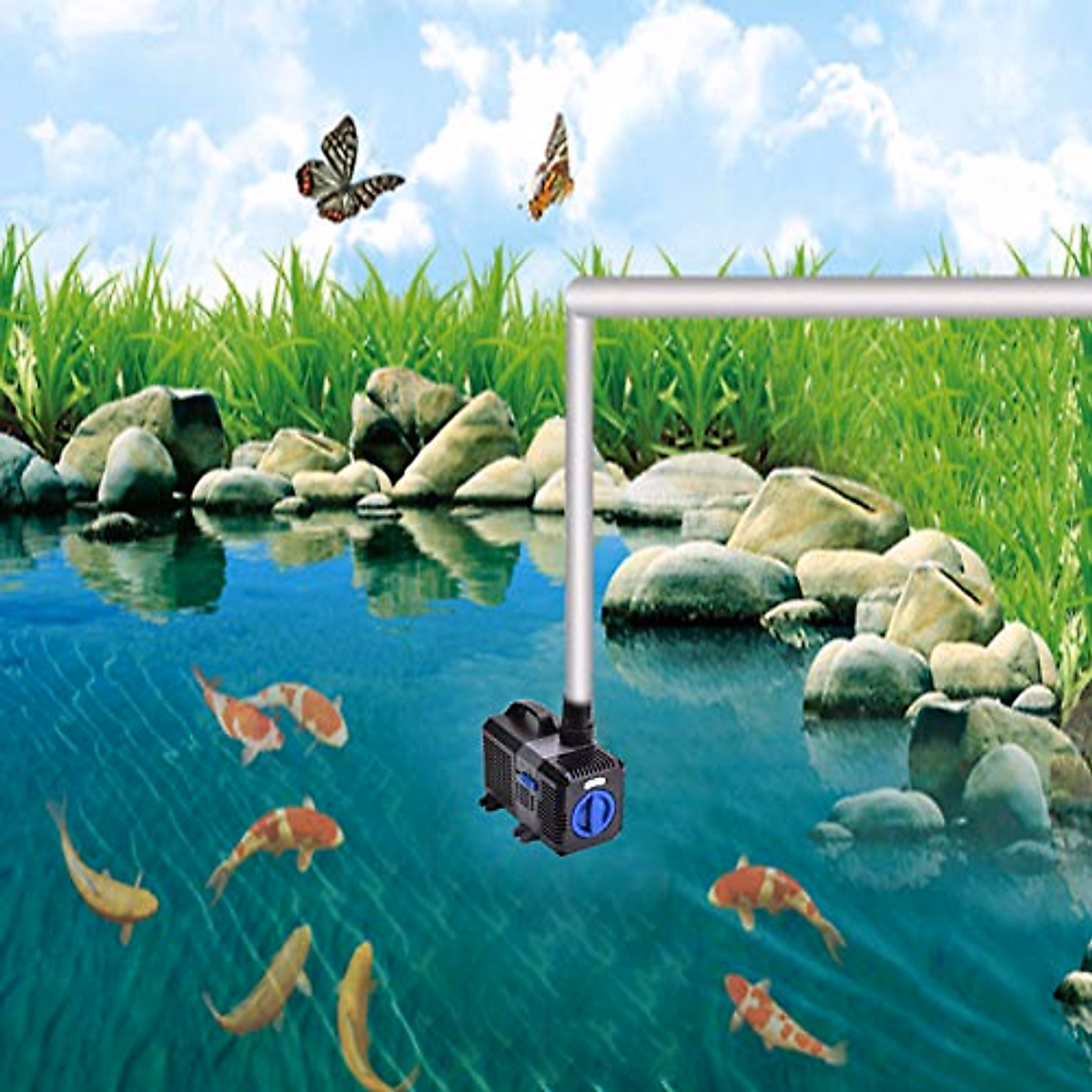 1375GPH Adjustable Flow Submersible Frequency Water Pump Aquarium Fish Pond Hydroponics