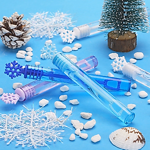 32 Pcs Frozen Bubble Wands Bulk For Kids, 4 Color Mini Snowflake Party Favors, Valentine's Day, Goodie Bag Stuffers, Classroom Exchange Prizes, Birthday Gifts, Pinata, Winter Themed Toy For Girls Boys