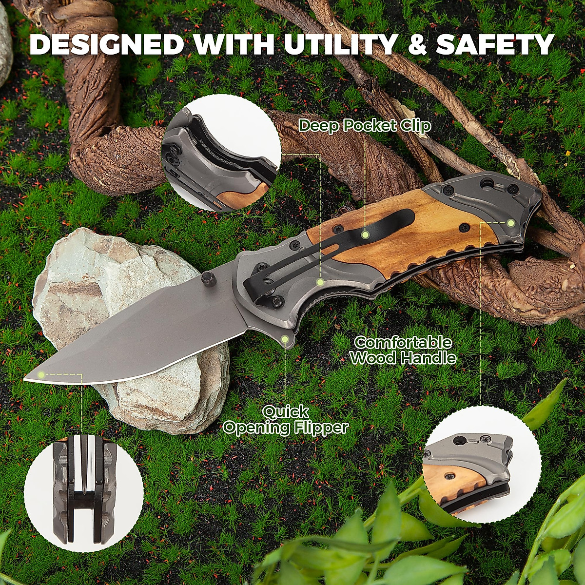 NRONON Mens Gifts-Personalized Engraved Pocket Knife,Personalized Knife for Men Husband, Boyfriend, Dad, Groomsmen，Brother, Engraved Gifts for Birthday, Father’s Day, Christmas