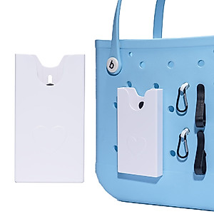 Phone Holder with 4 Hook for Bogg Bag, Compatible with Original Bogg Bag, Universal ABS Plastic Cell Phone Case Holder Accessories for Bogg Bag, Key Chain Hook Accessories for Bogg Bags- White