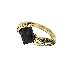 Horcrux Sorcerer's Stone Ring Crystal Resurrection stone ring Deathly Horcruxes Retro Bronze (Black)