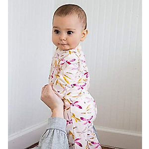 Burt's Bees Baby baby girls Romper Jumpsuit, 100% Organic Cotton One-piece Coverall and Toddler Footie, Dragon Fly Zip, 6-9 Months US