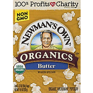 Newman's Own Organic Pop's Corn Microwave Popcorn, Butter, 3 Count