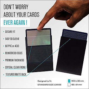 Ryker Sleeves Standard Matte Card Sleeves, 5X Stronger, for Magic The Gathering MTG Card Sleeves Pokemon Trading Cards Board Games (1 Pack, Black)