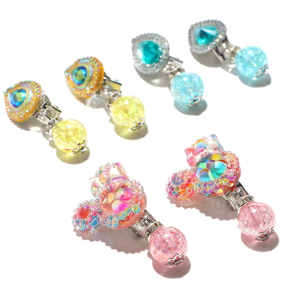 16 Pairs Clip On Earrings for Girls Play Earrings Pretend Princess Play Jewelry Party Favors Gifts for Little Girls