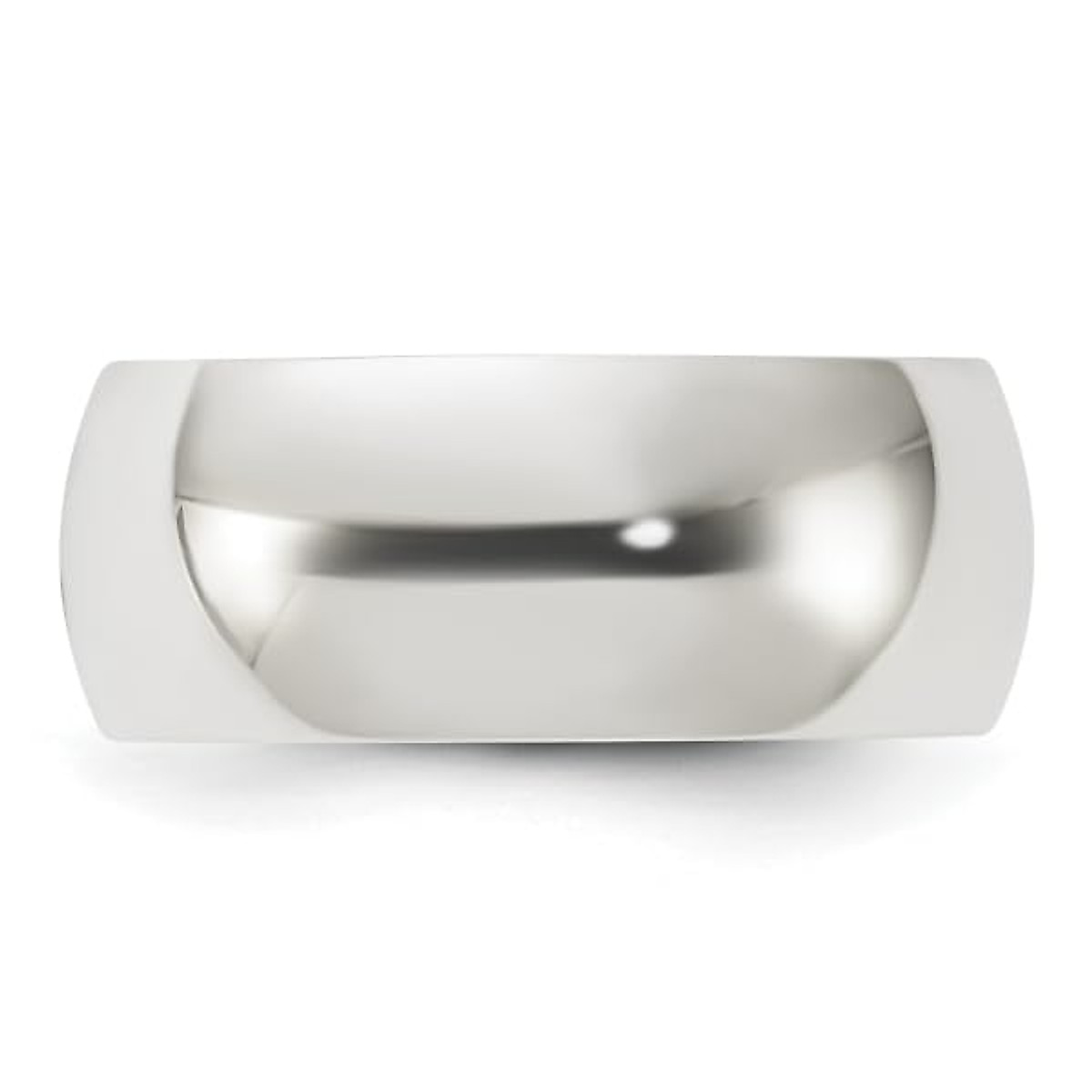 IceCarats 925 Sterling Silver 8mm Half Round Plain Classic Wedding Band Ring Size 7.00