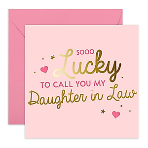 CENTRAL 23 - Cute Birthday Card for Daughter-in-Law - 'So Lucky To Call You My Daughter In Law' - Sweet Daughter In Law Birthday Cards - Ideal Birthday Cards for Her - Comes with Fun Stickers