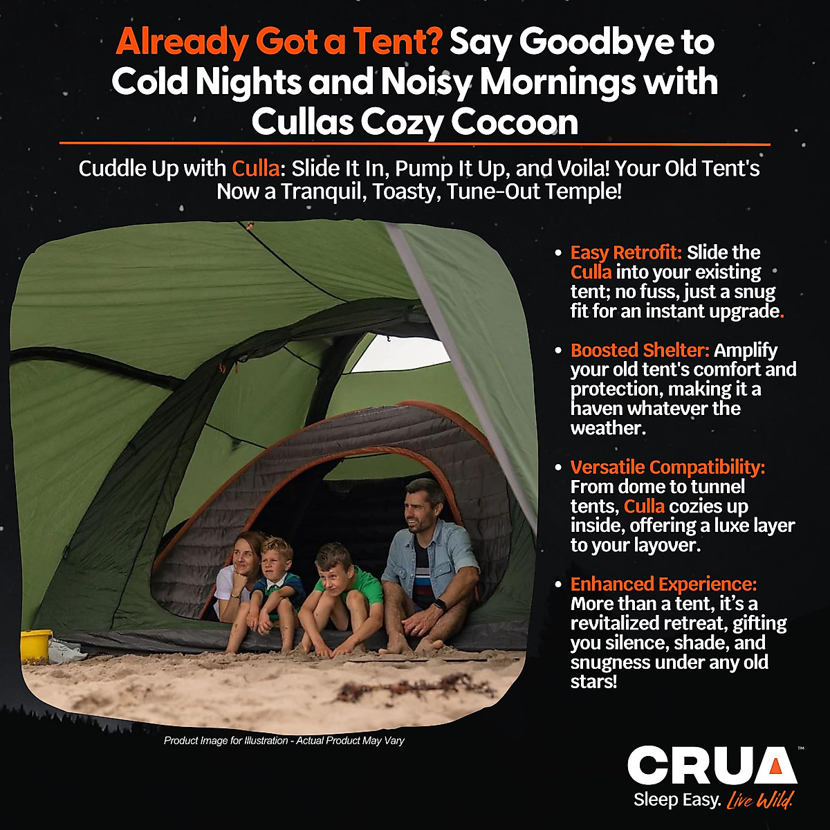 Crua Culla Maxx Temperature Regulating Inner Tent - Keeps You Warm in The Winter and Cool in The Summer - Fits in Most Tents and Camp cots