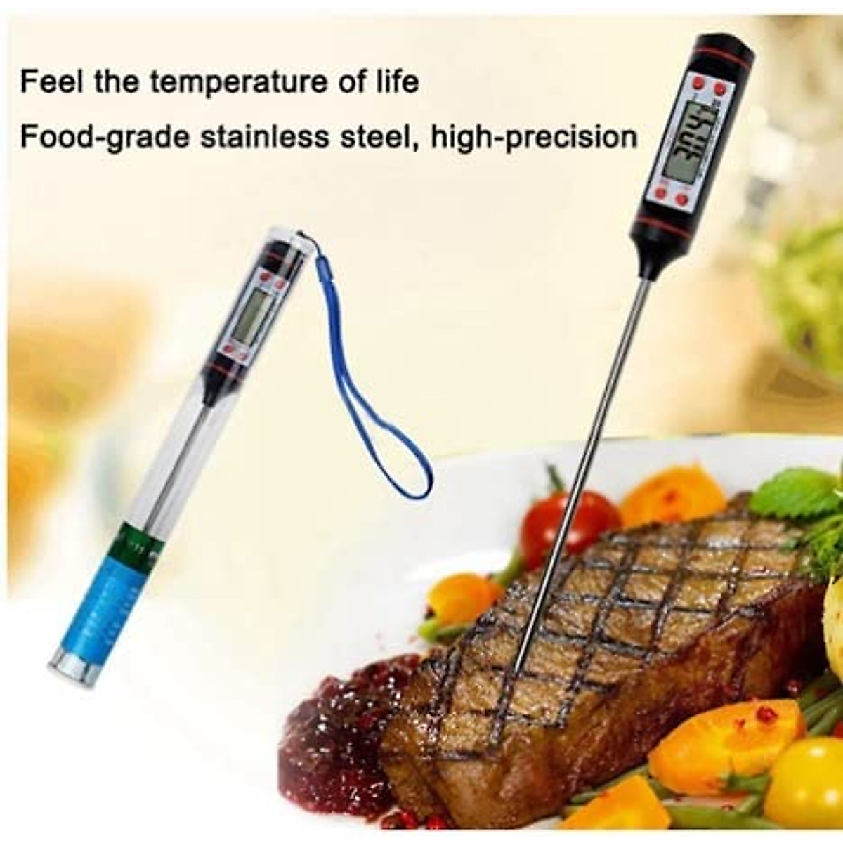 Sepa Sport Large Meat, Food & Liquid Thermometer,Fast Precise Digital Screen with 5.7 Inches Stainless Steel Probe Perfect for Any Cooking, Deep Fry, BBQ Grilling, Turkey Roasting Or Meat. (TP101)