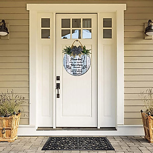 Sokomurg Baby Sleeping Sign for Front Door 11Inch Please Don't Ring The Doorbell Baby Is Sleeping Packages Can Be Left On Doorstep Thank You Round Wooden Door Hanger for Baby Room Nursery Front Door Door Knob Decor