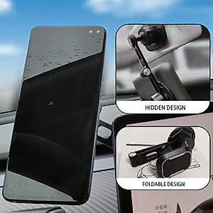 TOPABYTE Tesla Model 3/Y Phone Holder Magnetic Phone Mount for Screen 2016-2022 Tesla Accessories Invisible Foldaway
