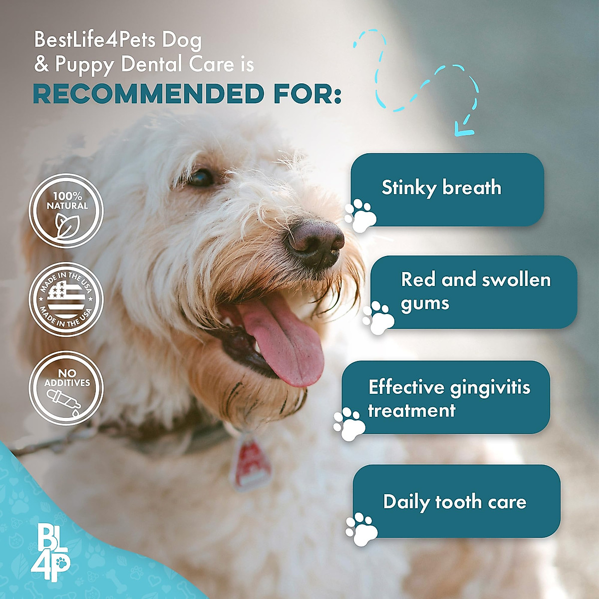 Dog Bad Breath Treatment & Dog Dental Care Solution - Natural Supplement for Canine Oral Health - Dog Tooth Pain Relief, Plaque Control, Gum Disease, Gingivitis - 400 Odorless, Tasteless Pills