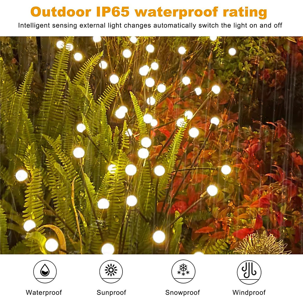 Jpnew Solar Garden Lights 4 Pack Solar Firefly Lights 10LED Waterproof Outdoor Solar Swaying Light, Sway by Wind for Pathway Yard Walkway Patio Fence Decorations Warm White