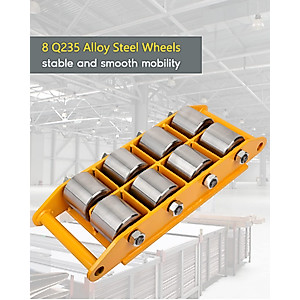 GCCSJ 8T Machinery Skate Dolly,17600lbs Machinery Moving Skate Machinery Mover Skate with 360° Rotation Cap and 6 Steel Rollers, Dolly Machinery Skate for Industrial Moving Equipment