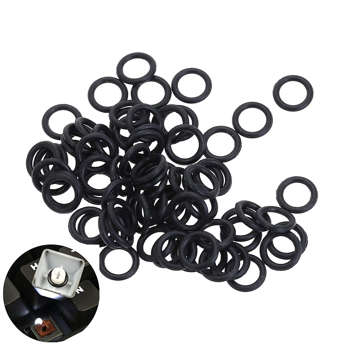 120Pcs Rubber O-Ring Switch Dampeners Keycaps for Cherry MX Switch Gaming Mechanical Keyboards Dampers DIY Replace (Black)
