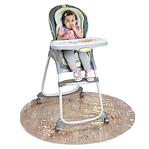 Jeep Floor Mat, Plastic Play Mat, Waterproof High Chair Floor Protector, Splat Mat, Multi-Purpose Playmat for Playing and Feeding, Clear, 50 Inches Diameter