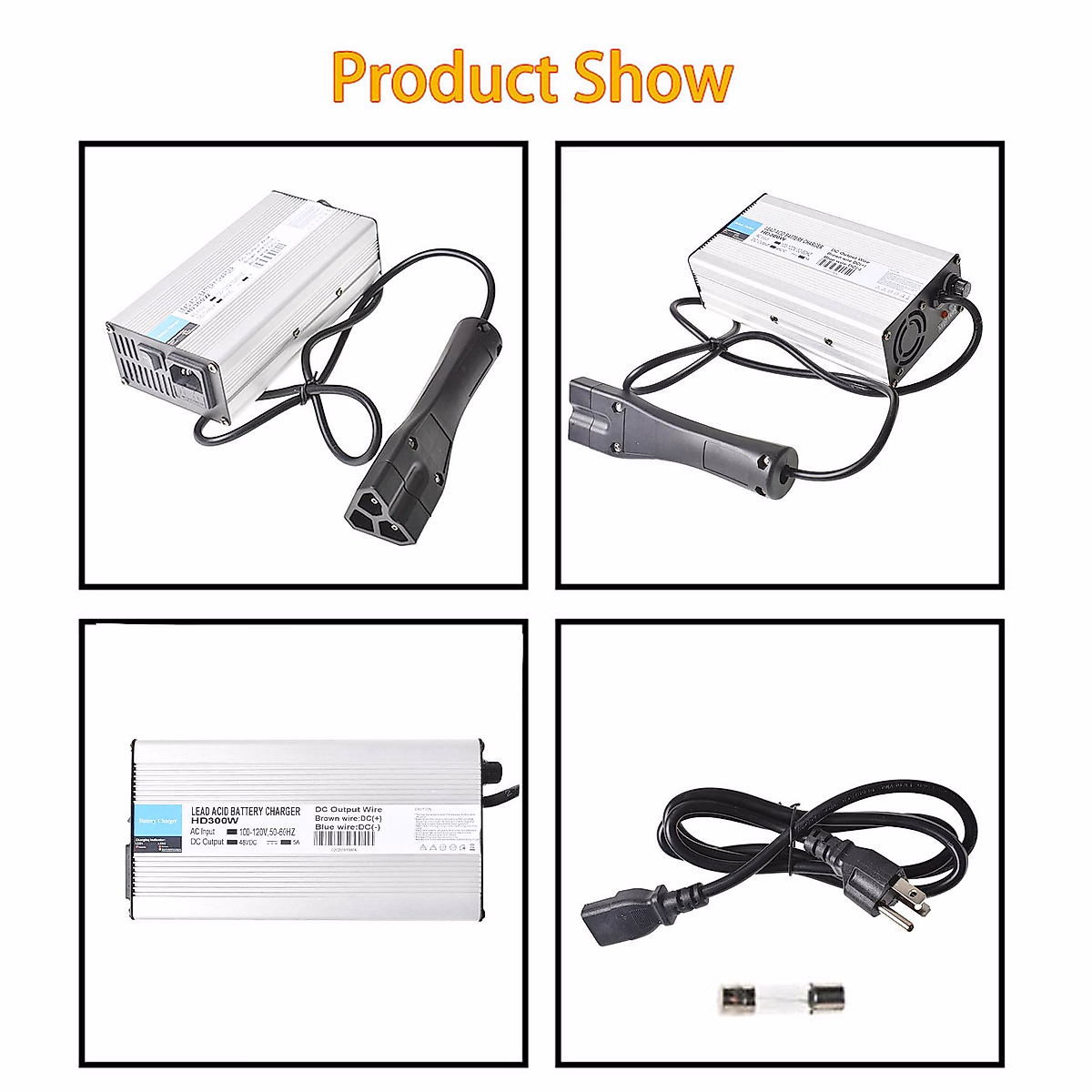 WFLNHB 48V 5A RXV Plug Golf Cart Battery Charger Replacement for Yamaha Star EZGO Club Car DS EZGO TXT