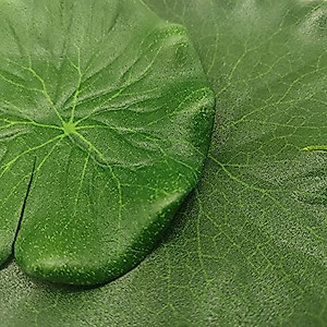 mozhixue 10pcs Artificial Floating Lotus Leaves Fake Aquarium Plants Realistic Fish Tank Plants Decorations Artificial Lily Pads for Ponds Garden Pool Decor 4inch and 5.9inch (Lotus Leaf)