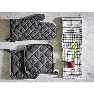 Ikea RINNIG Tea-Towel, White/Dark Gray/Patterned, 18x24 (45x60 cm)