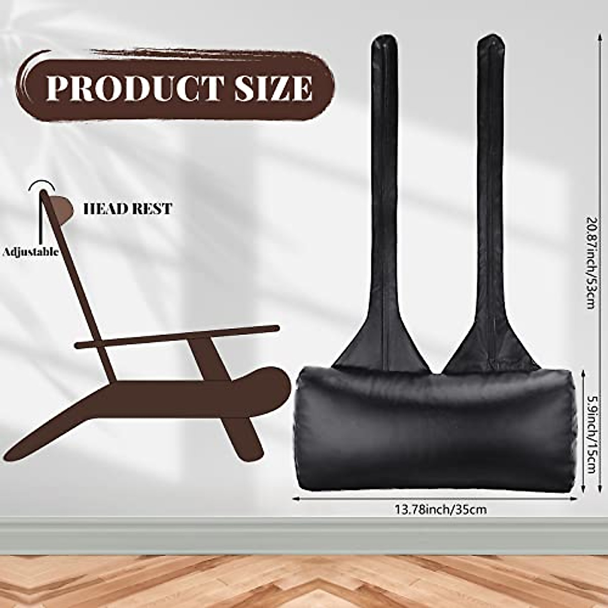 Sintuff 2 Pcs Leather Recliner Neck Pillow Leather Recliner Head Pillow Recliner Headrest Cushion Pillow for Body Relax Leather Recliner Head Pillow (Black)
