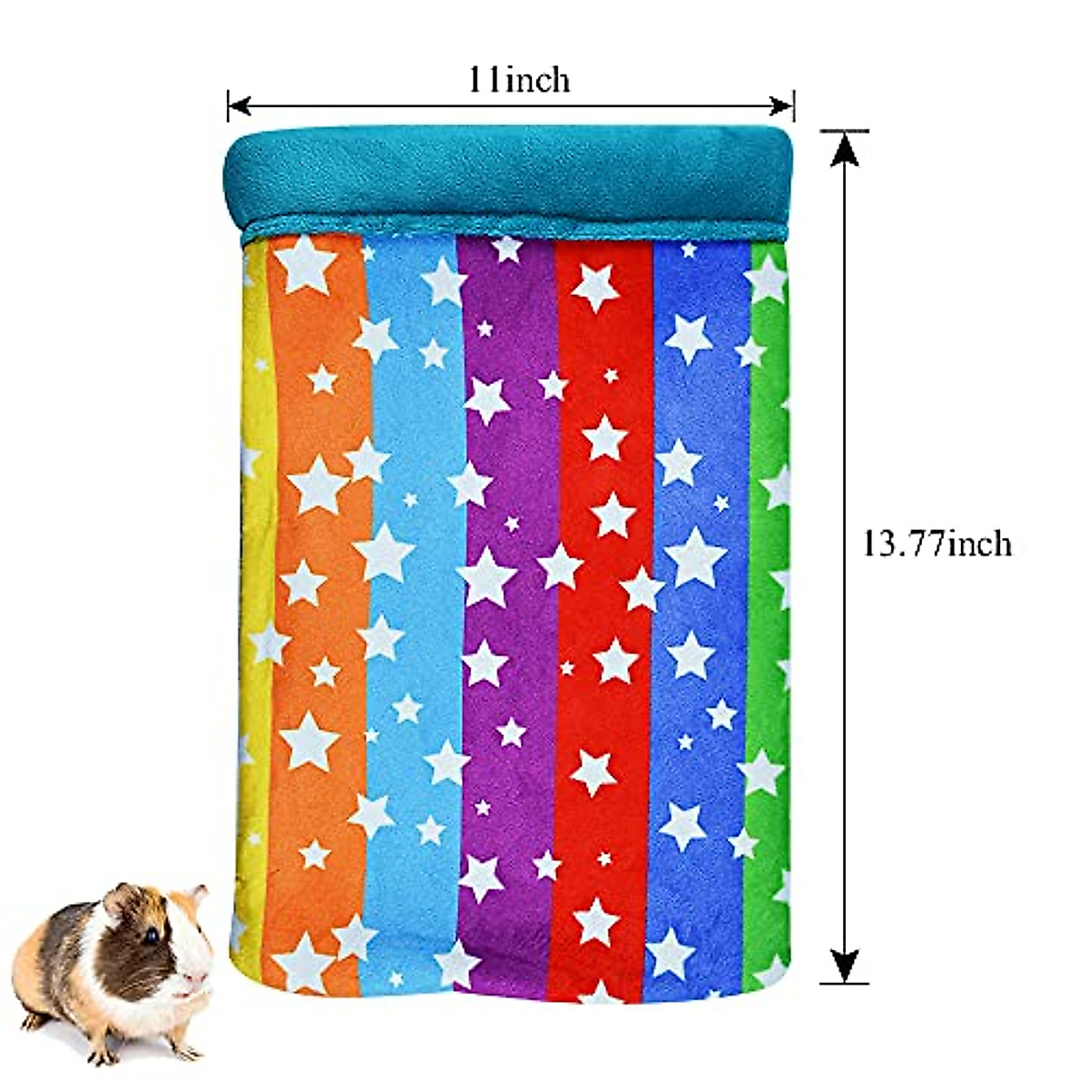 HOMEYA Hamster Sleeping Bag, Small Pet Animals Soft Flannel House Bed Nest Hideout Pouch Sack Sleeping Bed for Hedgehog Squirrel Bunny Guinea Pig Rat Warm Cage Decor Accessory (14 * 11 inch)