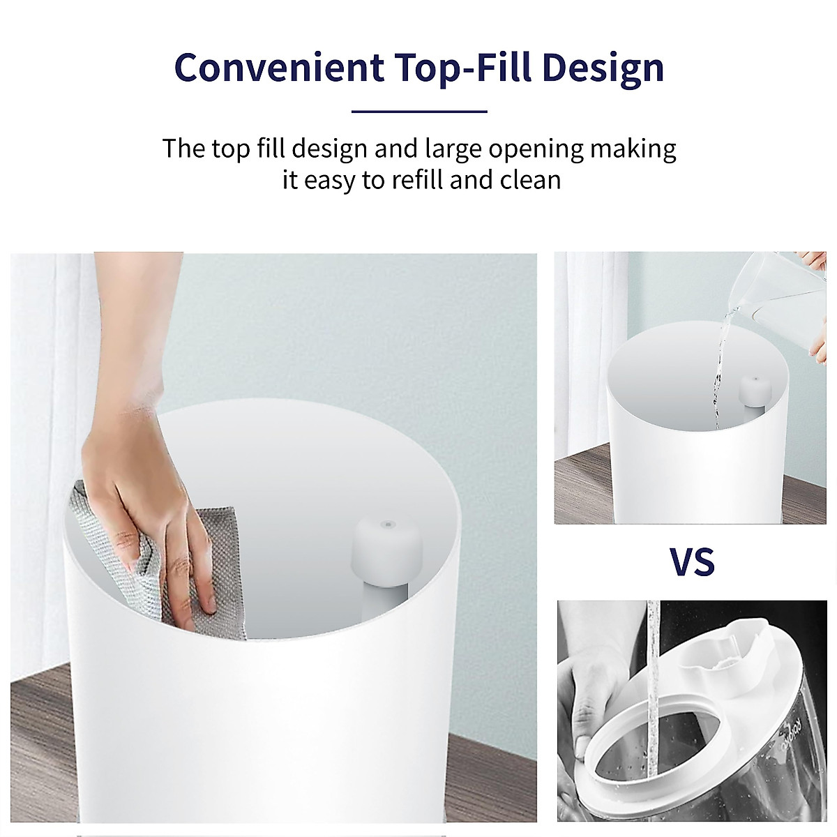 Aromacare Humidifiers for Bedroom, 4L Cool Mist Large Humidifier with Essential Oil Diffuser, Ultrasonic Top Fill Humidifier for Baby Home, Sleep Mode, Adjustable Mist Output, Auto Shut-Off