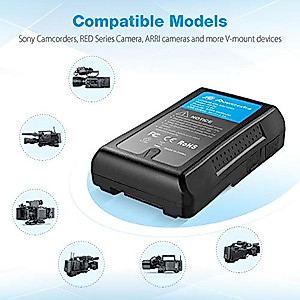 Powerextra V Mount/V Lock Battery 6600mAh and D-Tap Charger Compatible with Sony Camera Camcorder Broadcast