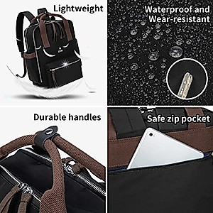 ETidy Nylon Casual Daypack Large Capacity Lightweight Waterpoorf Anti-theft Laptop Backpack For School, Work,Travel (Black)