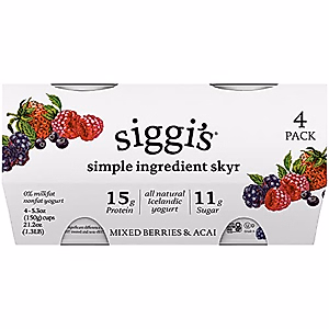 Siggi's Mixed Berries & Acai Non Fat Yogurt 4 Pack, 21.2 OZ