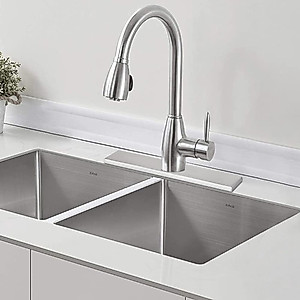 TNROTED Silver Square Faucet Deck Plate, 10 Inch Stainless Steel Kitchen Sink Cover Plate for 1 or 3 Hole Bathroom or Vanity Sink, Covering Unused Mounting Holes